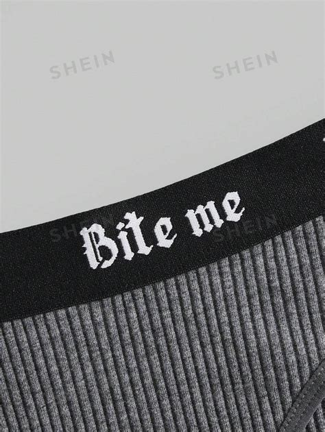 Romwe Goth Gothic Knitted Triangle Panties For Women Set Of 3 Shein Uk