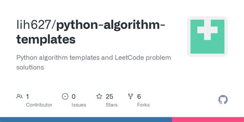 GitHub Lih Python Algorithm Templates Python Algorithm Templates And LeetCode Problem
