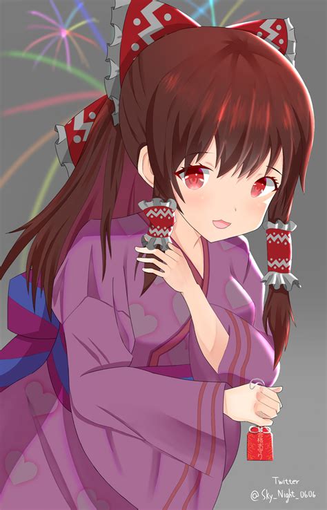 배경 화면 애니메이션 소녀들 동방 하쿠레이 레이 무 긴 머리 흑발 일본 옷 미코 독주 삽화 디지털 아트 팬 아트 수직선 1761x2743