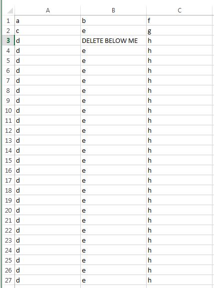 Delete Contents Below A Search Using Vba In Excel Stack Overflow