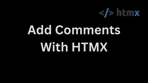 Real Time Comments In Django Htmx For Seamless Ajax Reactivity Without Page Reloads Youtube