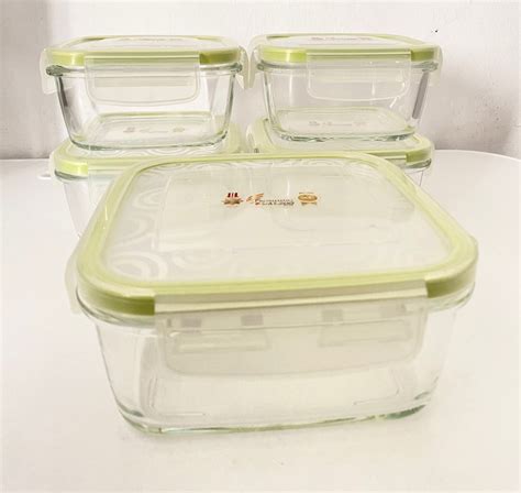 Glass Containers With Lock Furniture And Home Living Kitchenware