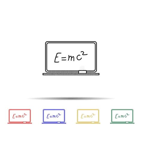 Laptop With Doodle And Text Multi Color Style Icon Simple Thin Line Outline Vector Of Sciense