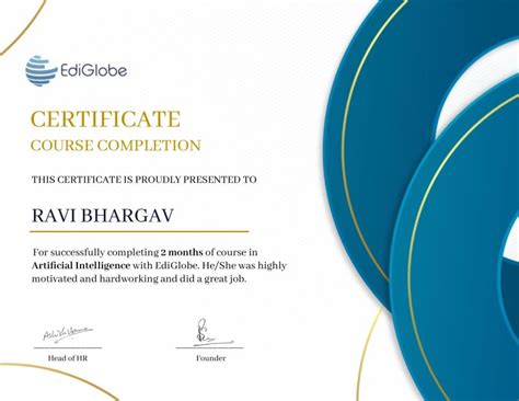 Bhargav Raavi On Linkedin Artificialintelligence Ai Ediglobe Coursecompletion Internship