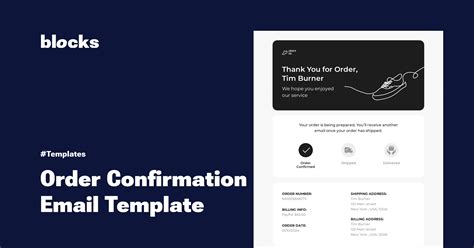 Order Confirmed Confirmation Email Template Blocks