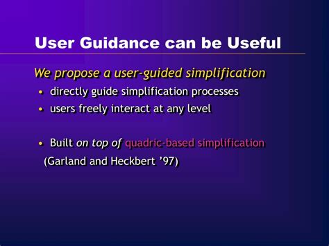 user guided simplification ppt download