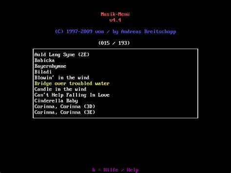 Music Menu Pure Nostalgia Play Over Songs With This Small DOS Program Over PC Speaker