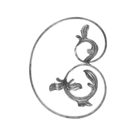 Forged Steel C Curl Scroll With Leaves Left Side 12 38 W 16 18 H 410 Lbs
