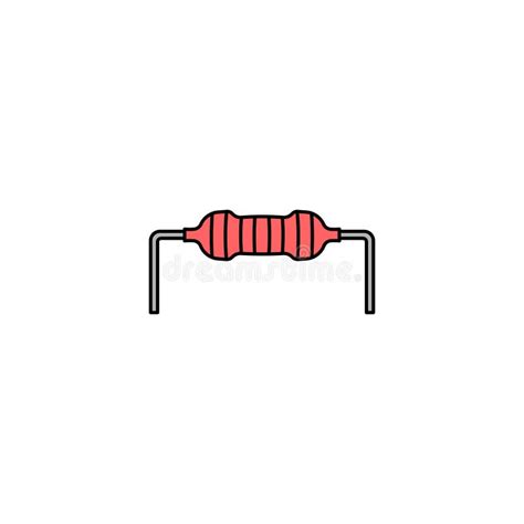 Resistor Colored Vector Icon On White Background Stock Vector