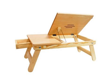 C4w Wooden Laptop Table For Bed For Work From Home With Adjustable And