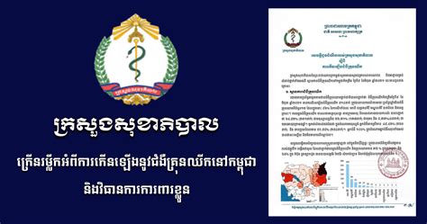 ក្រសួងសុខាភិបាល ក្រើនរម្លឹកអំពីការកើនឡើងនូវជំងឺគ្រុនឈីកនៅកម្ពុជា និងវិធានការការពារខ្លួន