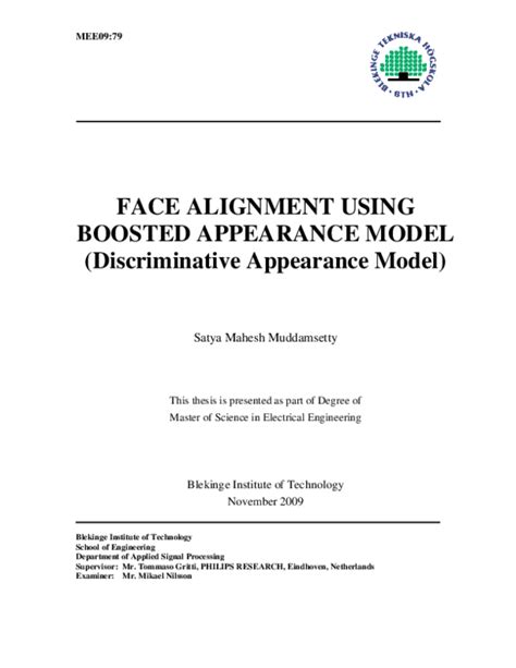 Pdf Mee 09 79 Face Alignment Using Boosted Appearance Model Discriminative Appearance Model