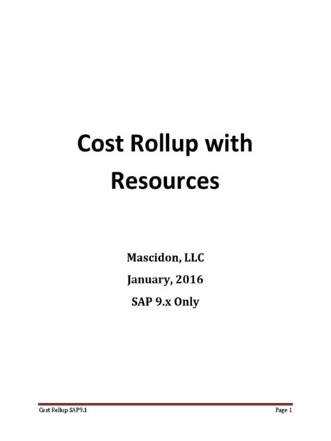 cost rollup with resources mascidon llc january 2016 sap 9 x only pdf