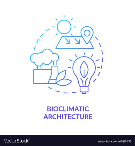 Bioclimatic Architecture Blue Gradient Concept Vector Image