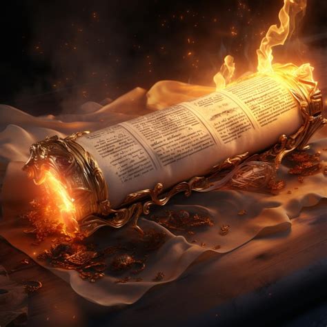 Revealing Bright Open Scroll Parchment Book Premium Ai Generated Image