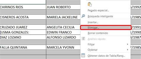Como eliminar múltiples filas en Excel