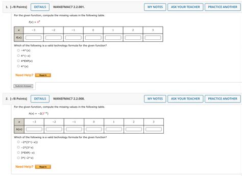 solved wanefmac7 2 2 001 for the given function compute