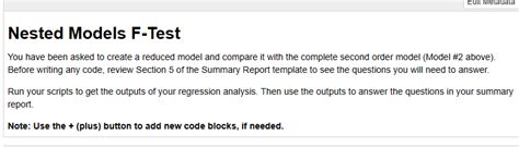 Solved Model 1 First Order Regression Model With
