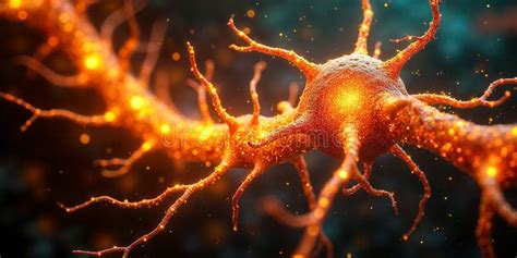 Golden Synapses A Cosmic Visualization Of Bioluminescent Neurons And