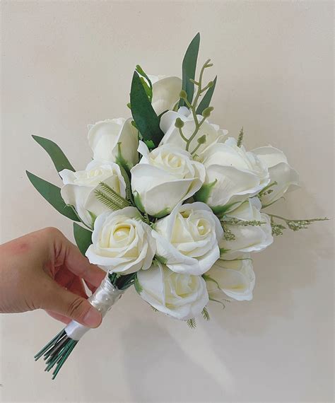 화이트 로즈 비누꽃 웨딩 부케흰 장미 부케🌷 아이디어스