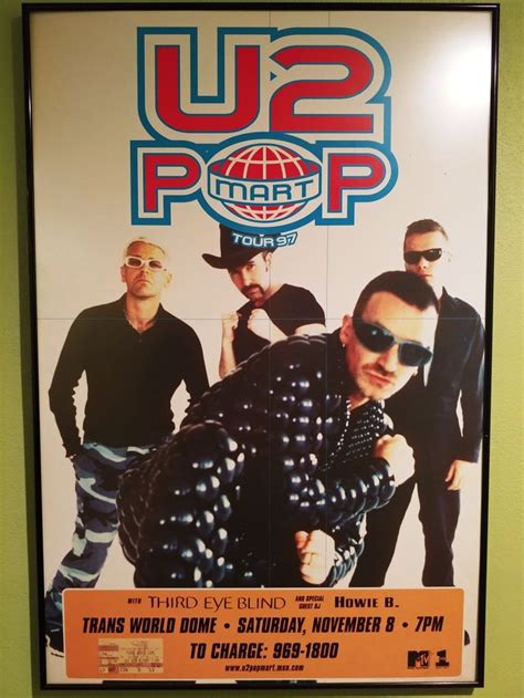 Original U2 Concert Poster With Ticket Stub From Their 11081997