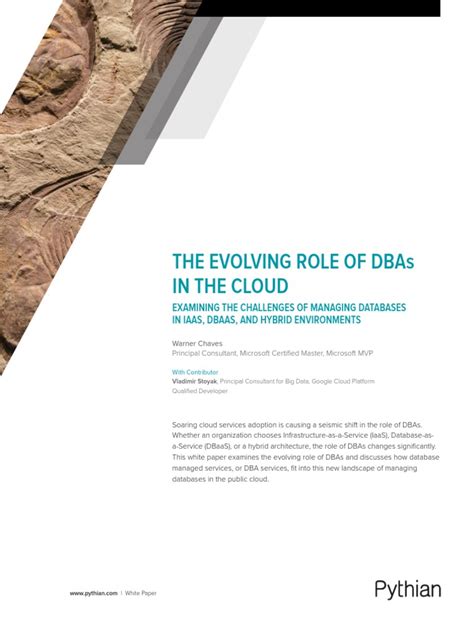 Evolving Role Of Dbas In The Cloud Whitepaper Pdf Cloud Computing
