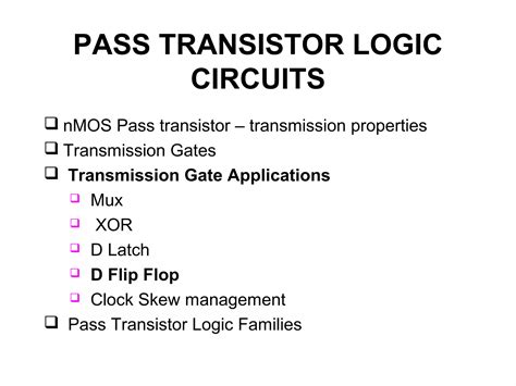 Pass Transistor Logic Ppt