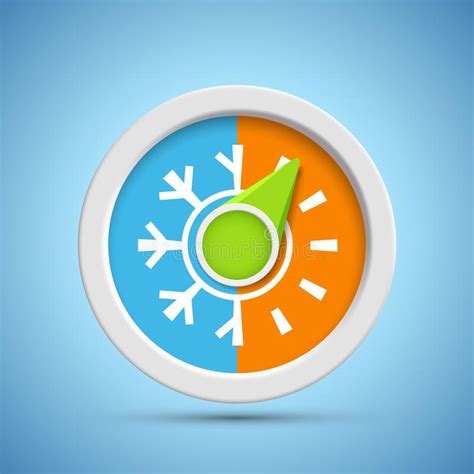 Icon Thermostat Climate Control Regulator With Hot And Cold Temperatures Stock Vector