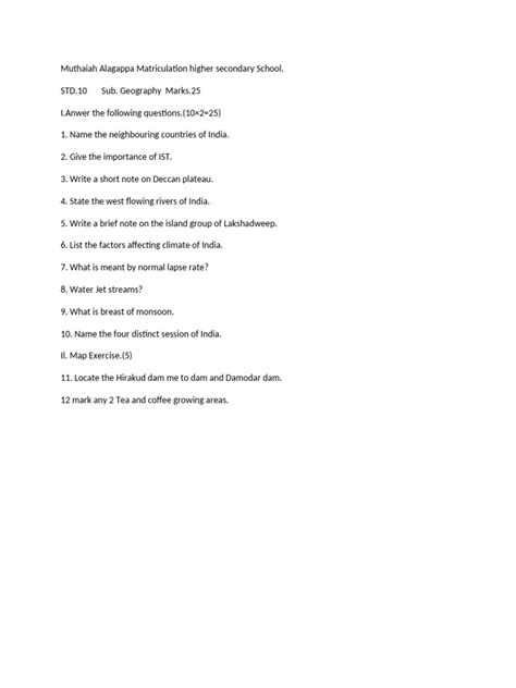 10 Th Geography Assignment Pdf