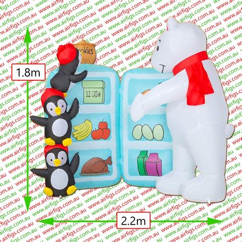 1 8m Polar Bear Fridge And Penguins Inflatable Airfigs Inflatables