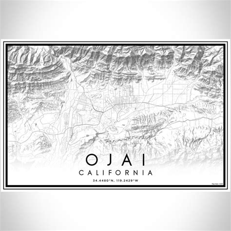 Ojai California Map Print In Classic — Jace Maps