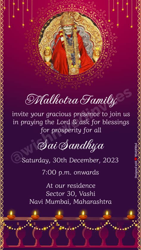 Sai Sandhya Invitation Card Templates Wish N Wed Video Invitation Maker