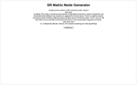 Sr Matrix Node Generator
