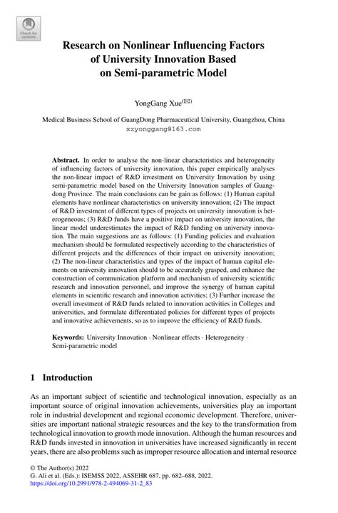 Pdf Research On Nonlinear Influencing Factors Of University