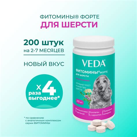 Комплекс для шерсти собак ФИТОМИНЫ ФОРТЕ на основе растительных ...