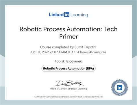 Sumit Tripathi On Linkedin Certificate Of Completion