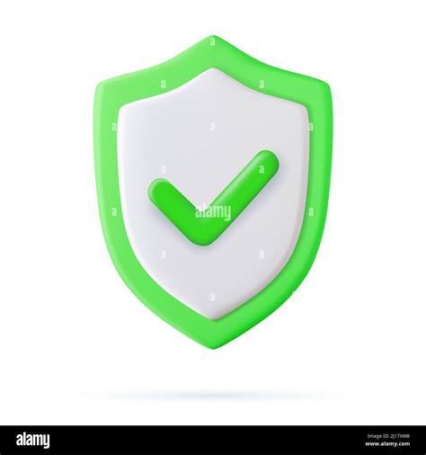 3d Shield Protected Icon With Check Stock Vector Image And Art Alamy