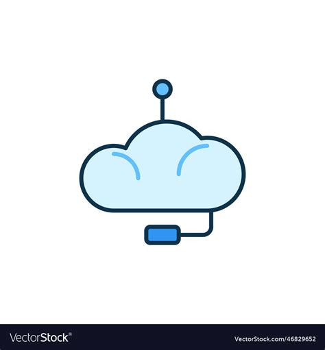 Cloud With Headset Chatbot Concept Colored Icon Vector Image