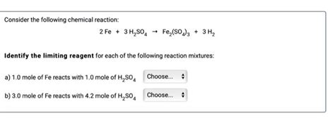 Solved Consider The Following Chemical Reaction 2 Fe