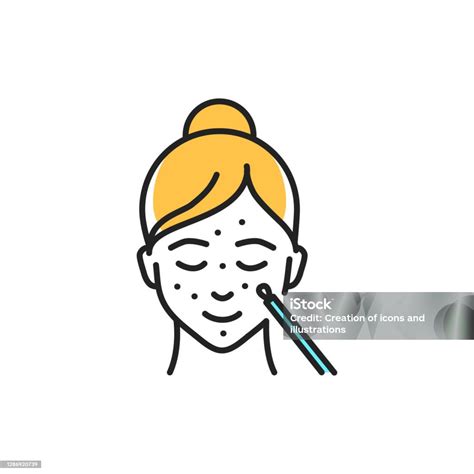 기계식 얼굴 청소 색상 라인 아이콘 웹 페이지 모바일 앱 프로모션용 픽토그램 귀여운에 대한 스톡 벡터 아트 및 기타 이미지