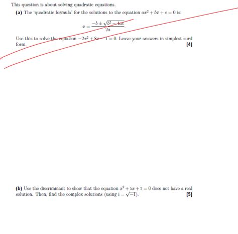 Solved This Question Is About Solving Quadratic Equations Chegg