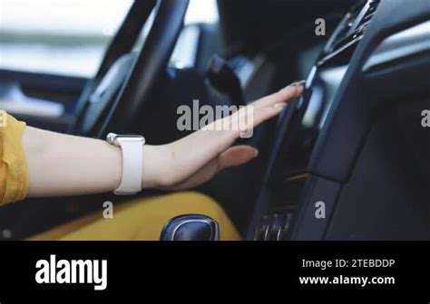 Unrecognizable Female Woman Hand Touching Clicking Tapping Sliding Dragging And Swiping On