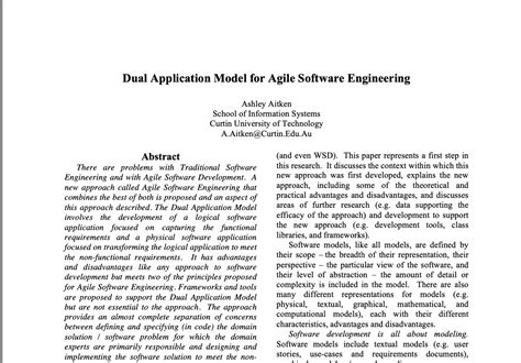 Dual Application Model Running Code Productions