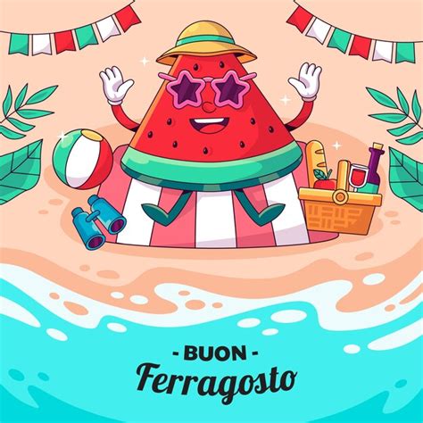 Free Vector Hand Drawn Illustration For Italian Ferragosto Celebration
