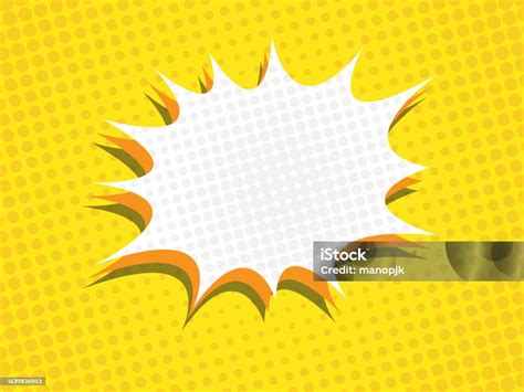 추상 만화책 빈 말풍선 하프톤 점선 배경이 있는 팝 아트 만화 플래시에 대한 스톡 벡터 아트 및 기타 이미지 플래시 도전 탕 낱말 Istock