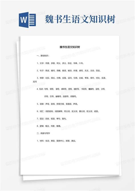 魏书生语文知识树word模板下载 编号lxbmkwag 熊猫办公