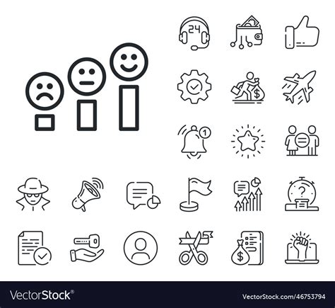 Customer Satisfaction Line Icon Positive Feedback Vector Image