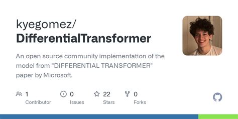 Github Kyegomez Differentialtransformer An Open Source Community Implementation Of The Model