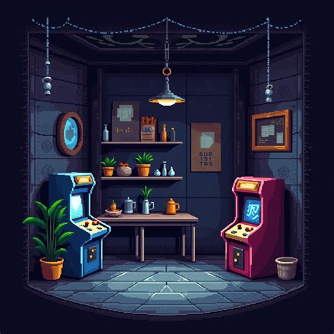 Pixel Art Inside Layout For Game Arcade Hall Prompts Stable Diffusion Online