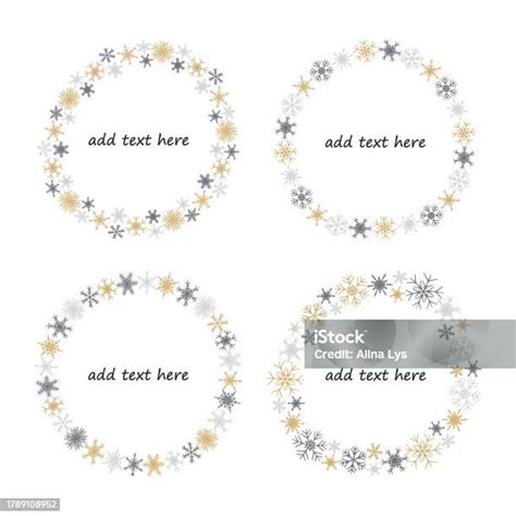 소셜 미디어 그래픽용 템플릿 고립된 배경에 눈송이가 있는 겨울 배경의 집합입니다 여기에 텍스트 추가 기호 개념입니다 Text Here에 대한 스톡 벡터 아트 및 기타 이미지